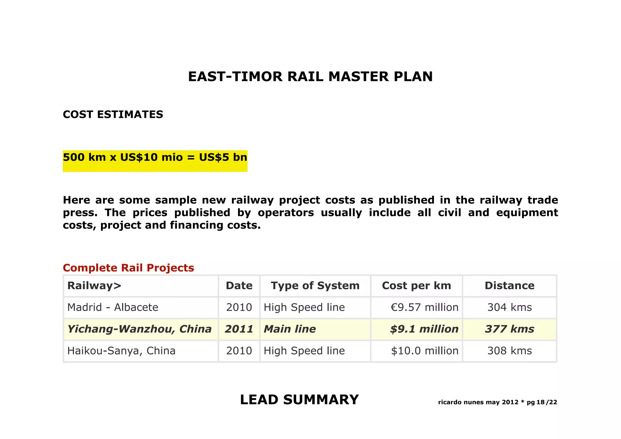 East timor rail master plan slsh | PDF
