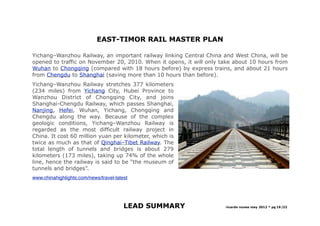 East timor rail master plan slsh | PDF