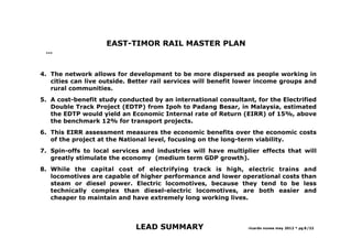 East timor rail master plan slsh | PDF