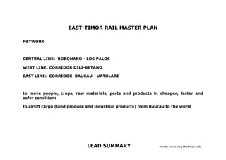 East timor rail master plan slsh | PDF
