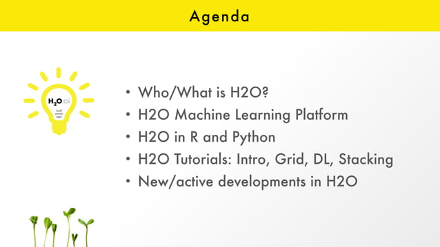 Scalable Machine Learning in R and Python with H2O | PPT