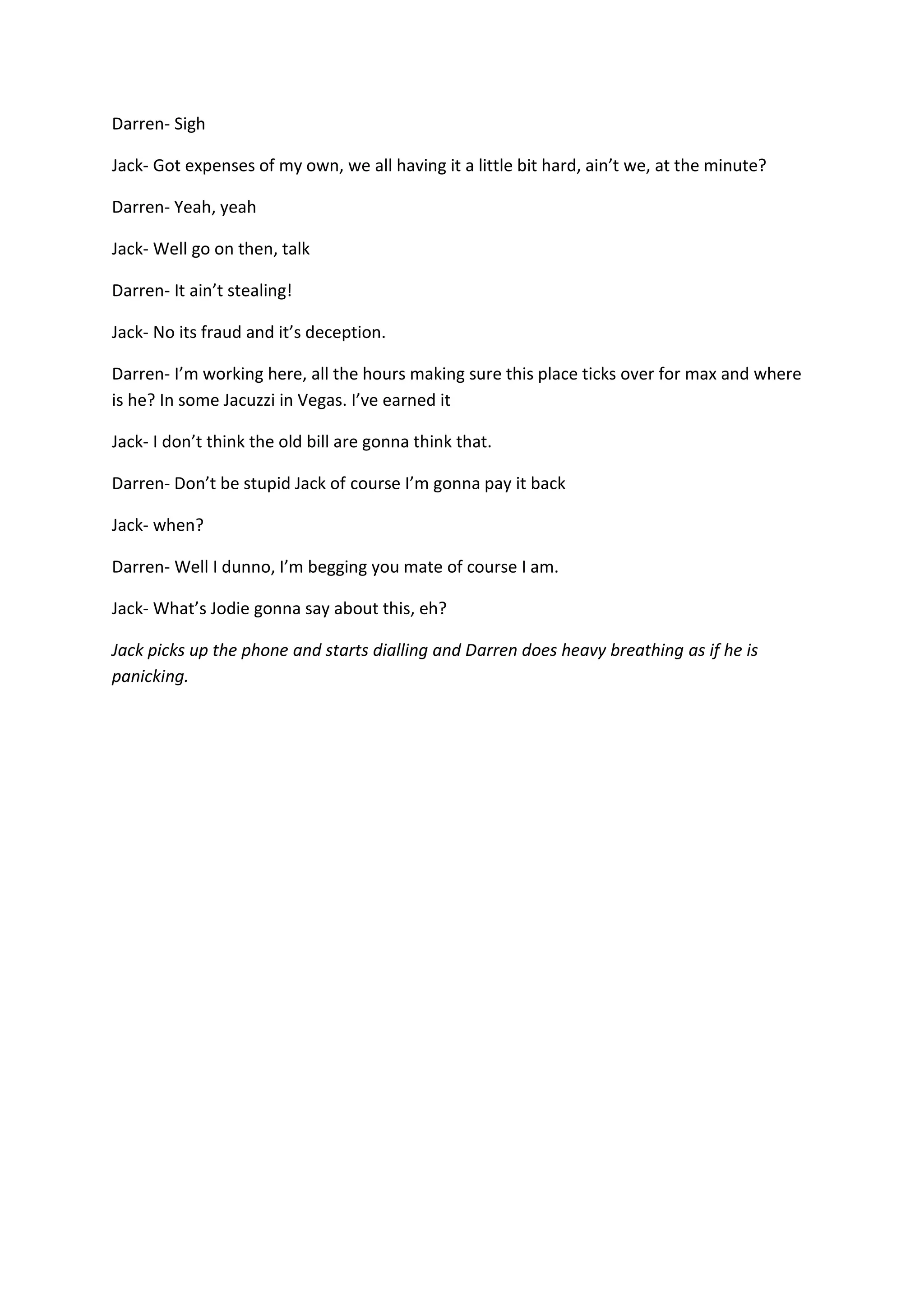 Eastenders script | DOCX