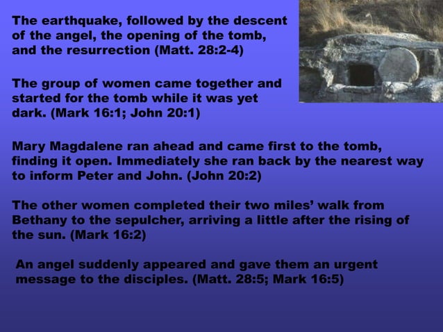Christ's Resurrection: A Chronological Order of Events | PPT