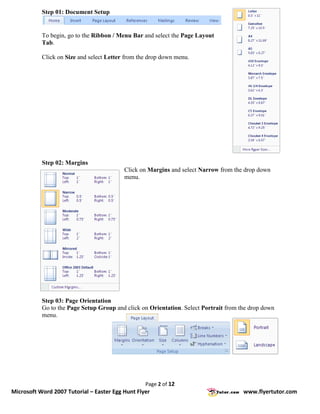 Microsoft Word Tutorial: Easter Egg Hunt Flyer | PDF