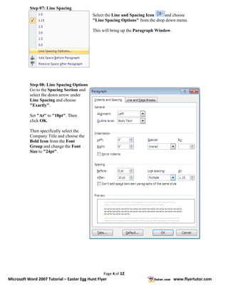 Microsoft Word Tutorial: Easter Egg Hunt Flyer | PDF