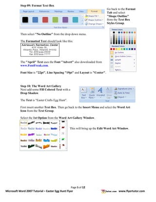Microsoft Word Tutorial: Easter Egg Hunt Flyer | PDF