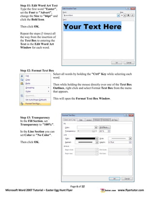 Microsoft Word Tutorial: Easter Egg Hunt Flyer | PDF