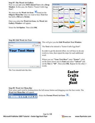 Microsoft Publisher 2007 Tutorial: Easter Egg Hunt Flyer | PDF