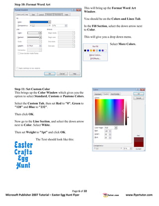 Microsoft Publisher 2007 Tutorial: Easter Egg Hunt Flyer | PDF