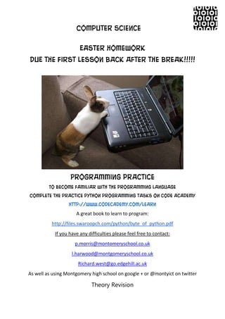 AQA Computer science easter revision | DOCX