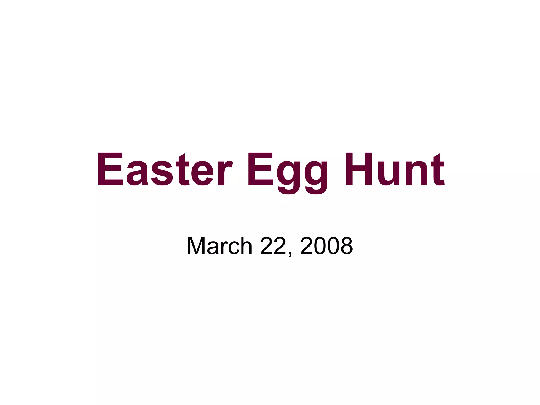 Easter Egg Hunt | PPT