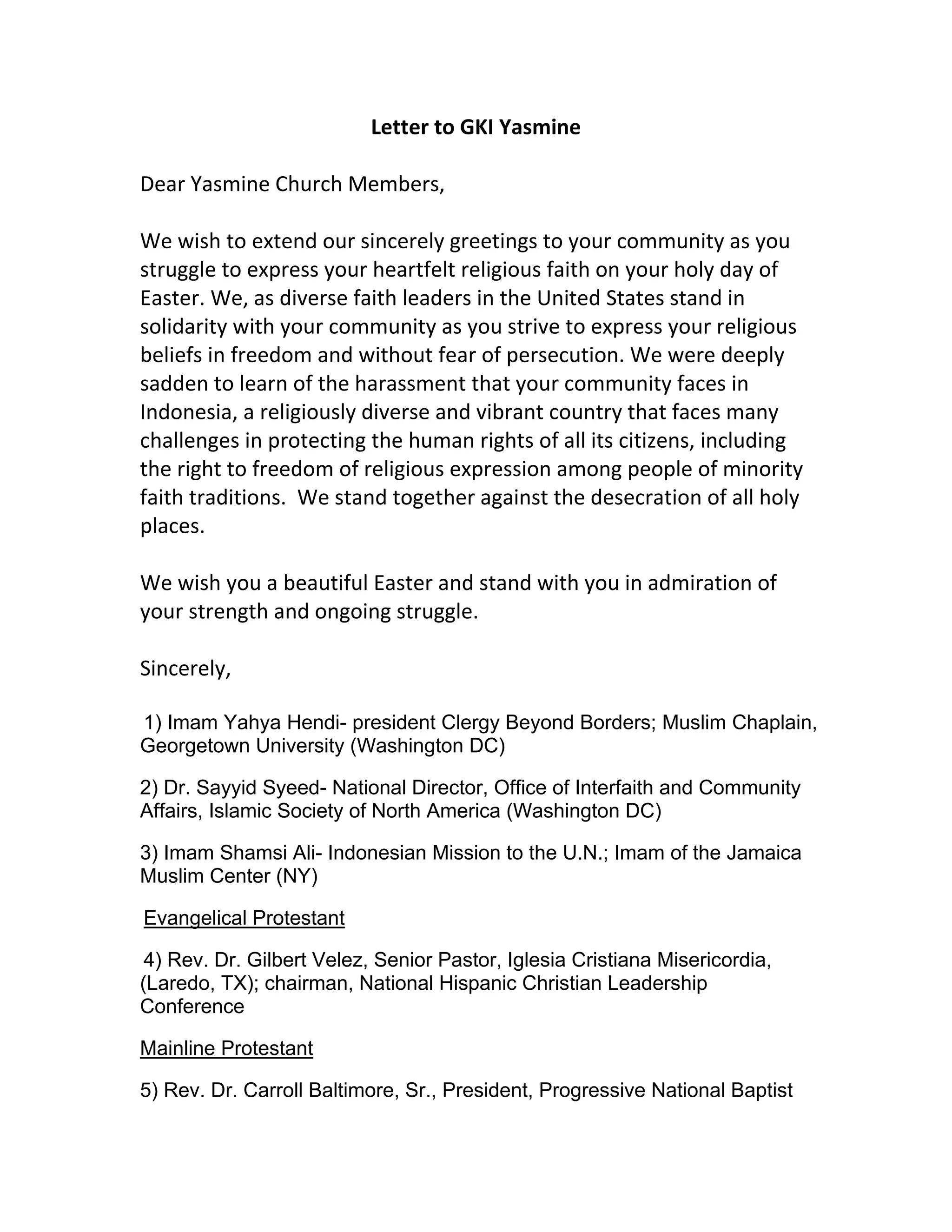 Easter letter 2013 for yasmine church members | PDF
