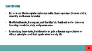 Eastern And Western Philosophy Ethics From Mahabharata Ethics From ...