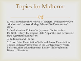 Eastern philosophy intro class | PPTX | Buddhism | Religion & Spirituality