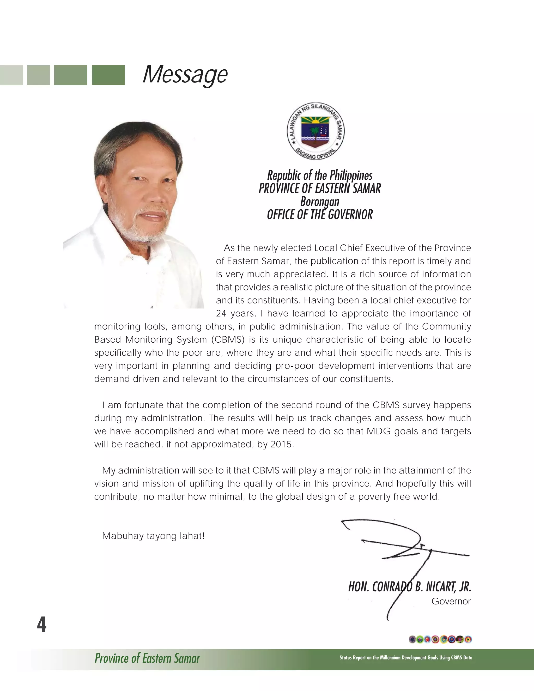 MDGs Provincial Status Report 2010 Philippines Eastern Samar | PDF