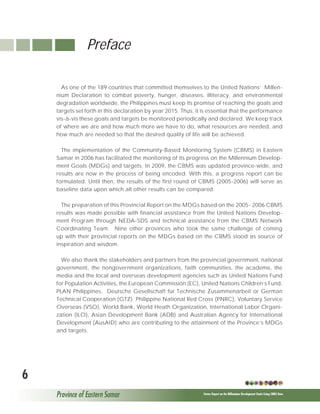 MDGs Provincial Status Report 2010 Philippines Eastern Samar | PDF