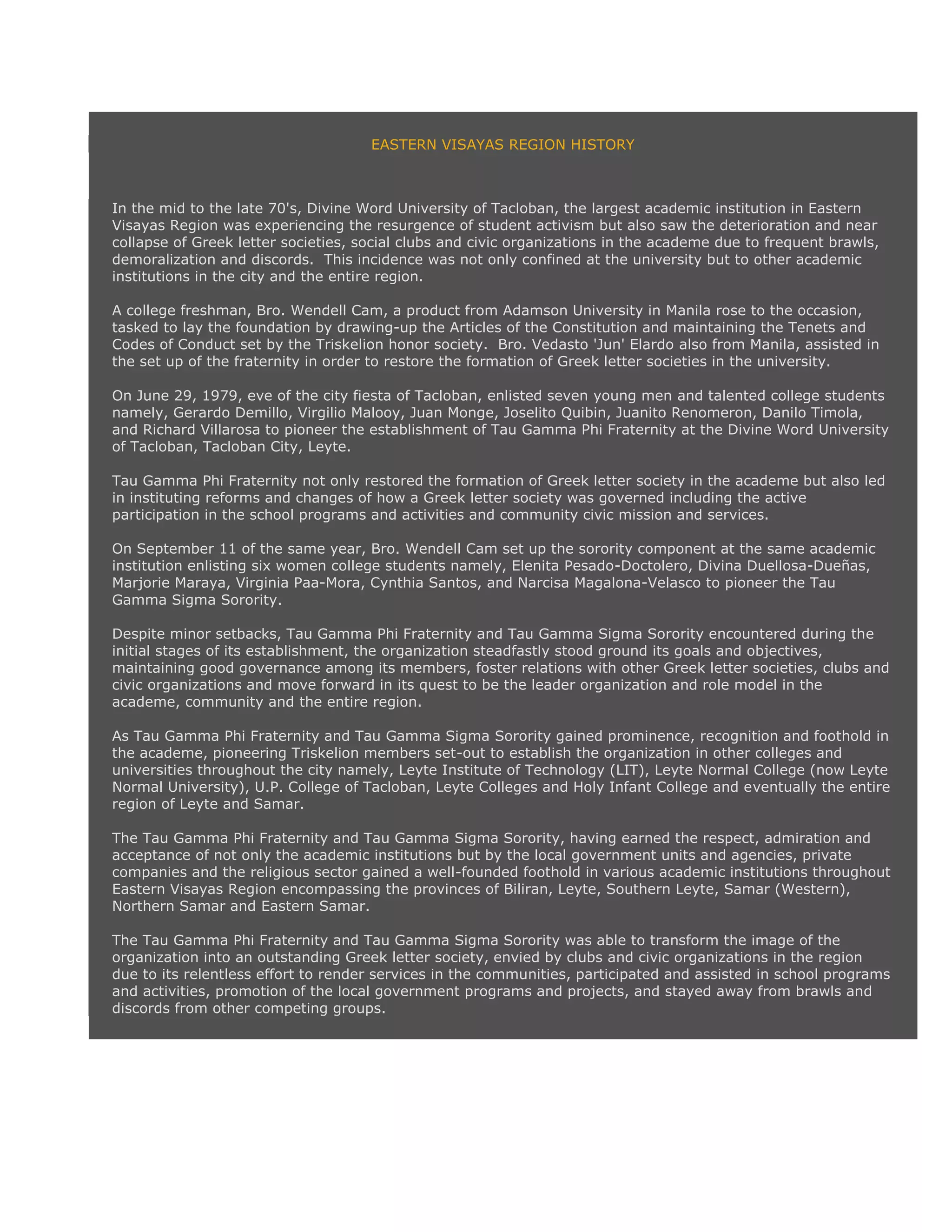 Eastern visayas region history | DOCX