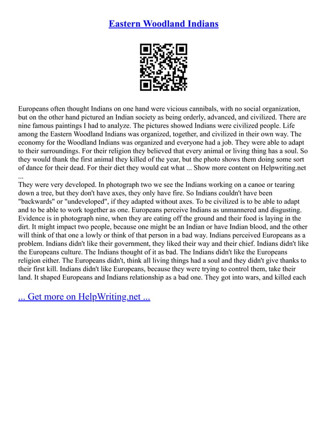 Eastern Woodland Indians | PDF