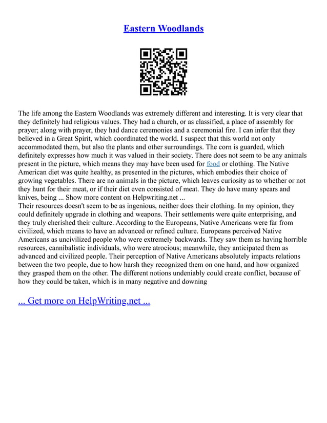 Eastern Woodland Indians | PDF