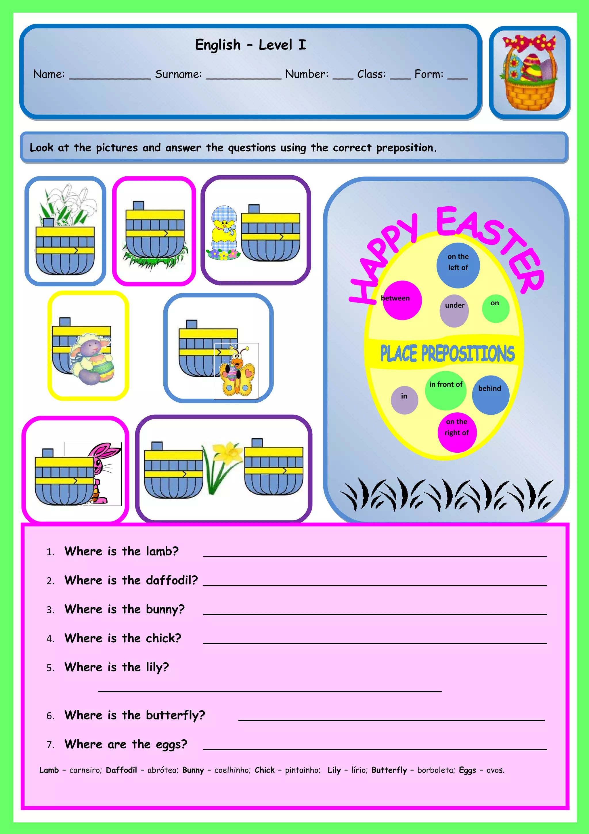 Easter with prepositions | DOC | National & Civic Holidays | Holidays
