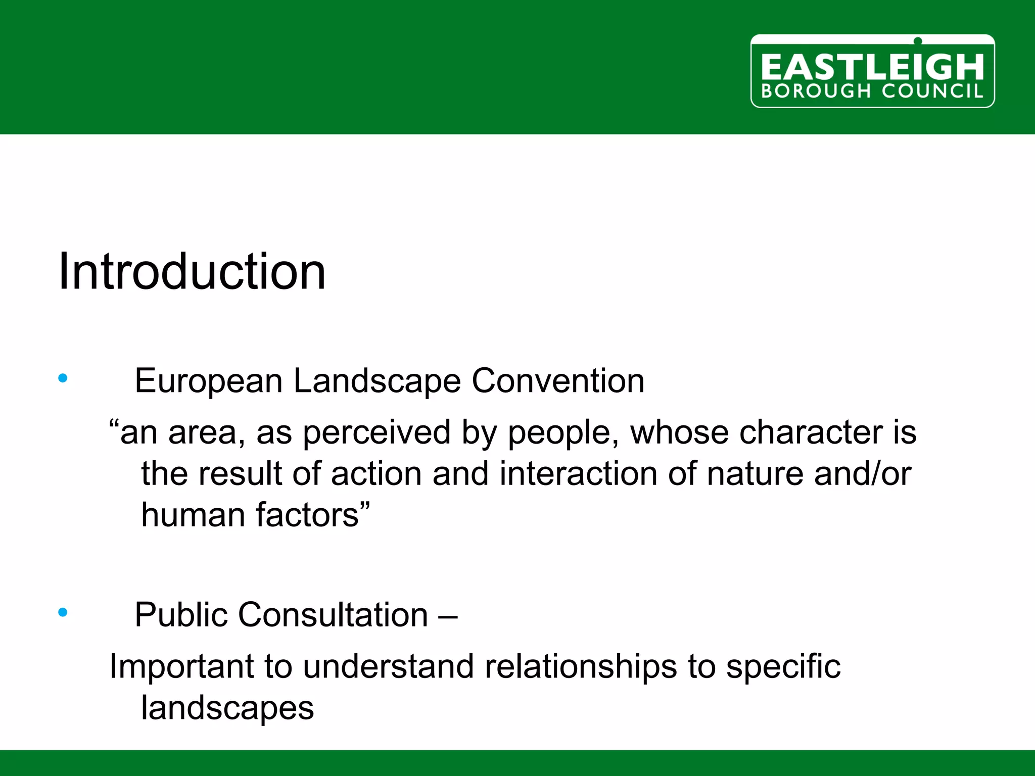 Eastleigh Landscape Character Assessment | PPT