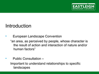 Eastleigh Landscape Character Assessment | PPT