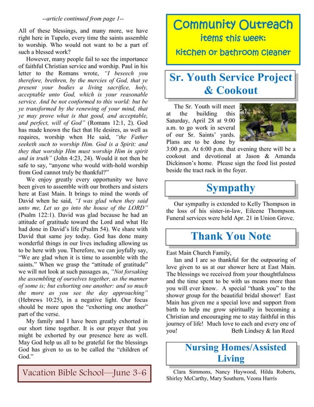 Bulletin, 4-24-18 | PDF