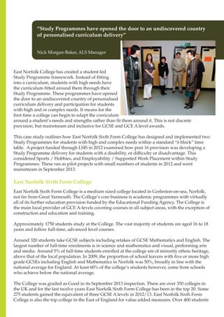 East Norfolk College - Study Programmes | PDF