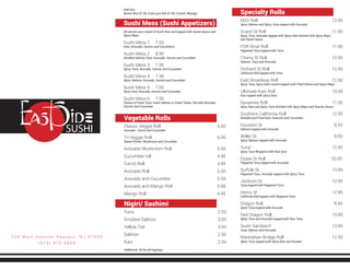 East side sushi menu final webversion | PDF | Food & Drink