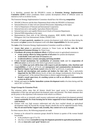 East Timor Agriculture Extension Strategy | PDF