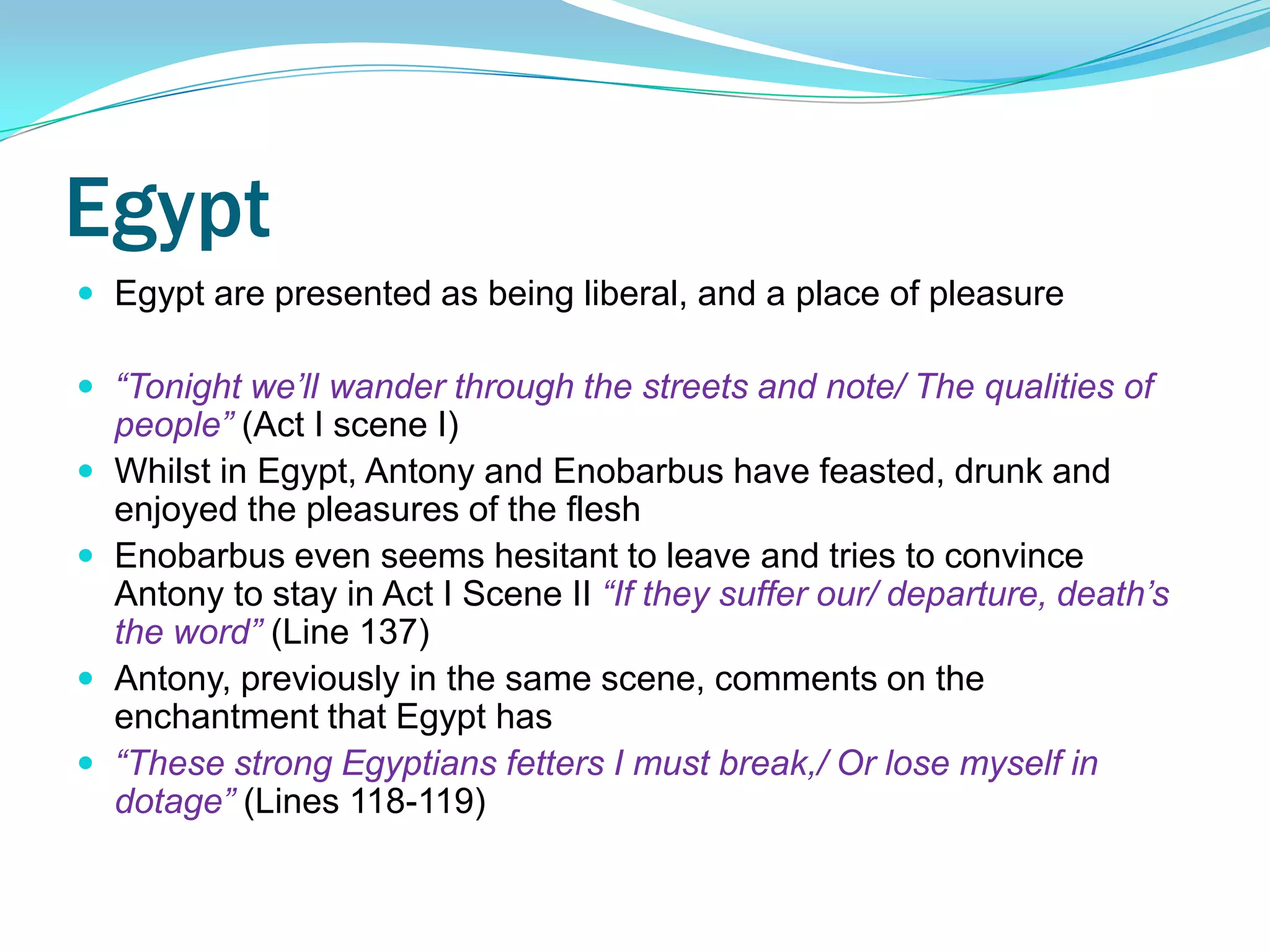 Antony and Cleopatra: East versus west | PPTX