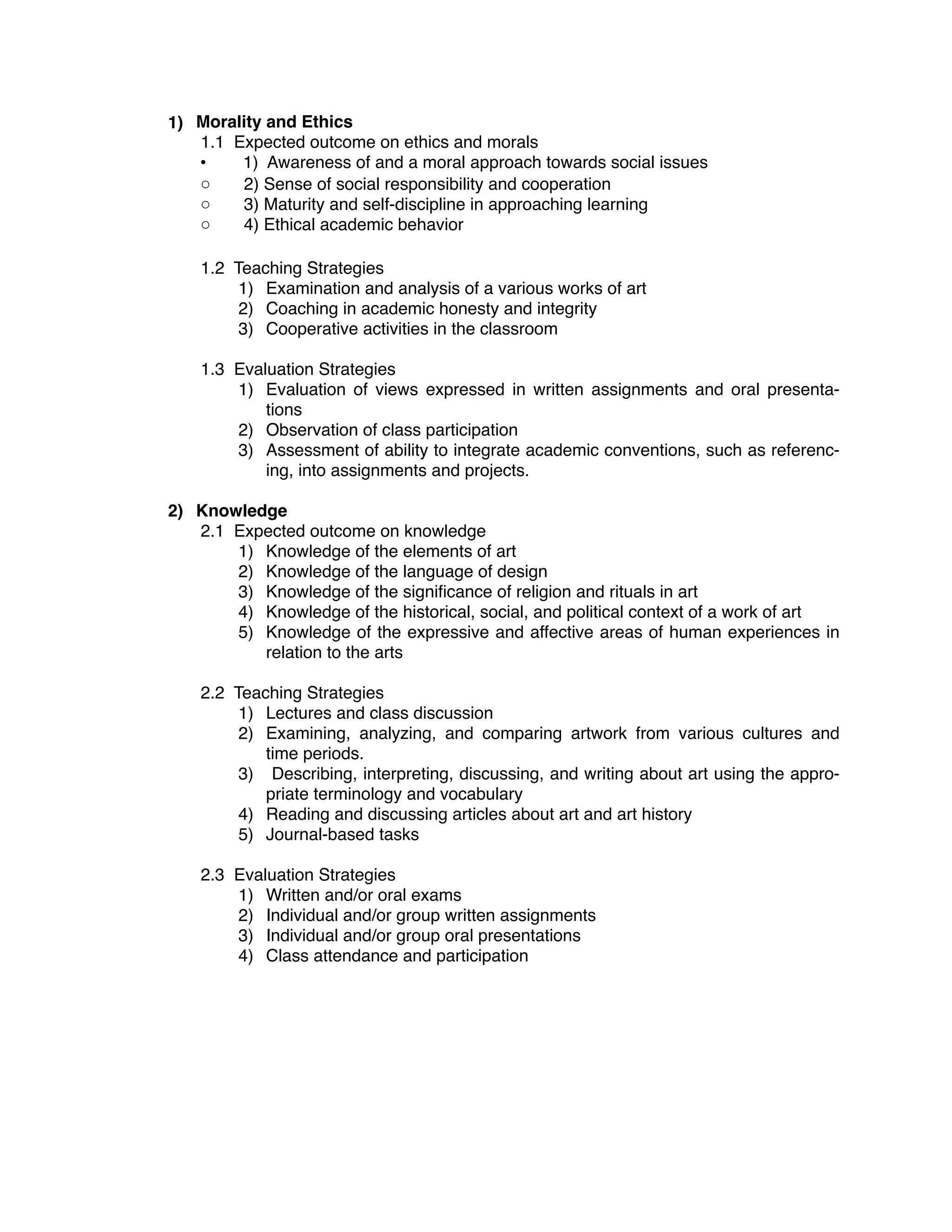 East West Art Course Outline | PDF | Educational Assessment | Education