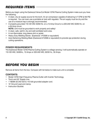 Eastwood versa-cut-plasma-cutting-system-instructions | PDF
