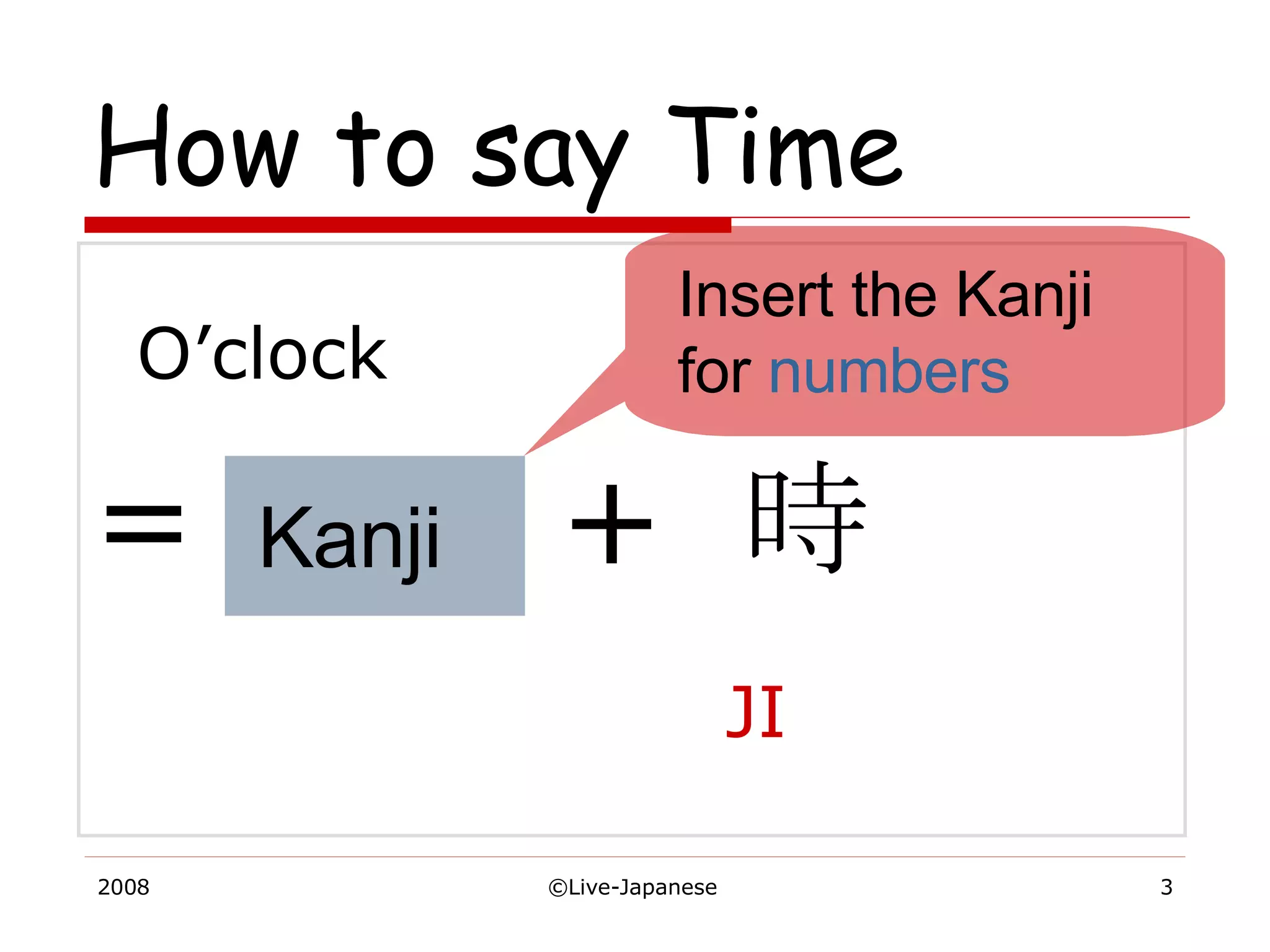Easy Kanji How to say time | PPT