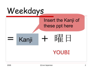 Easy Kanji Weekdays | PPT