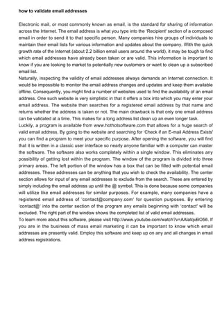 Easy methods to Validate Email Addresses | PDF