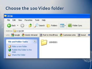 Easy Steps to Pulling Video from The Flip Camera | PPTX | Cameras and ...