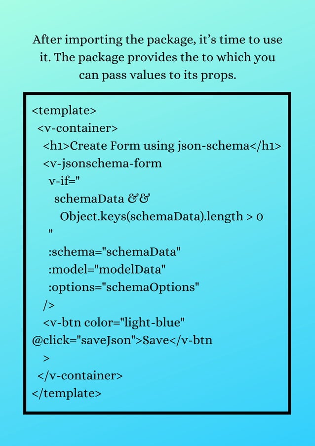 Easy and quick form generation using json schema in vue js (1) | PDF