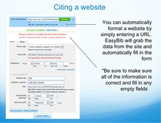 EasyBib Instructional Guide | PPT
