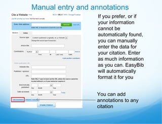 EasyBib Instructional Guide | PPT