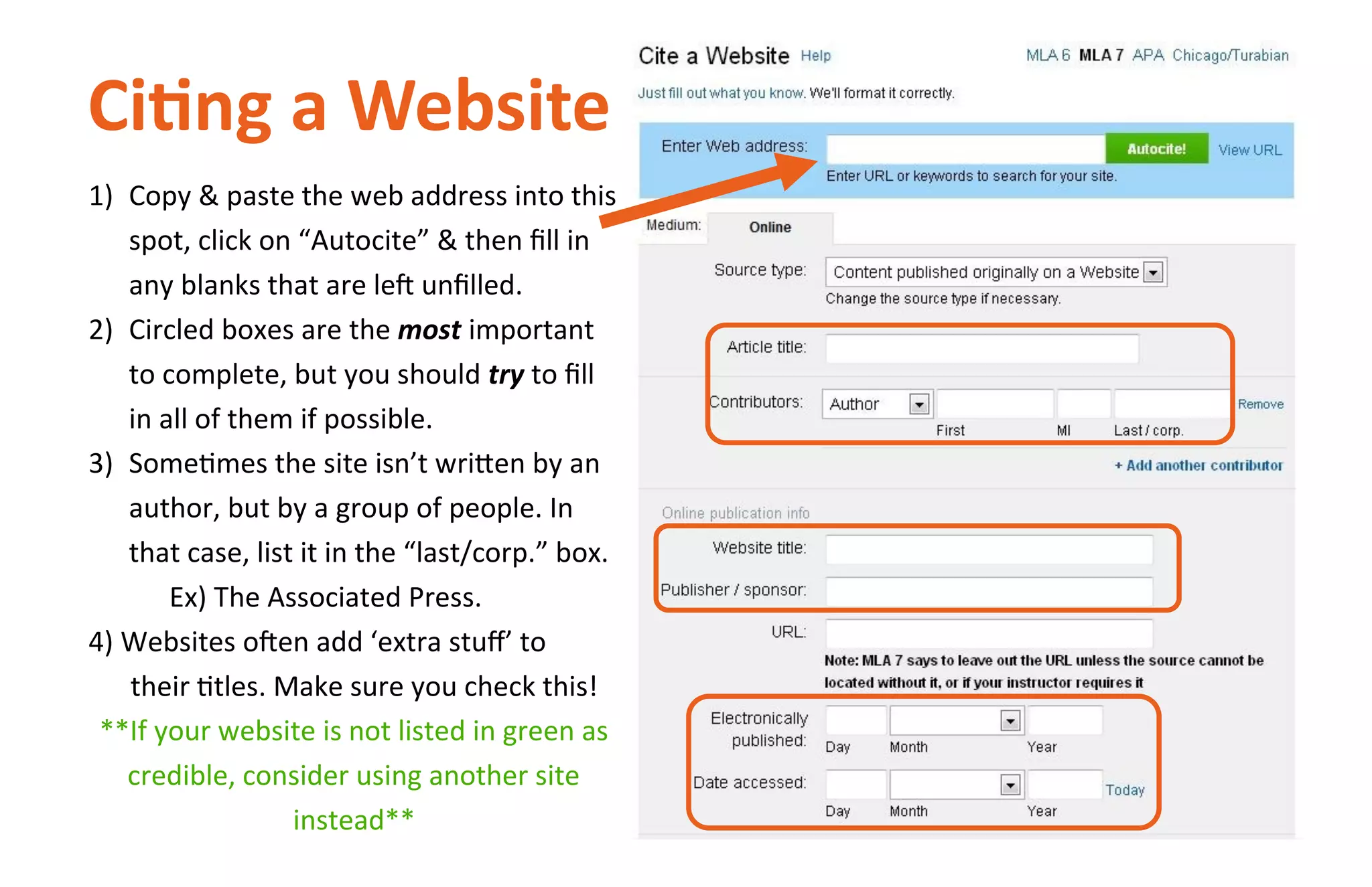 Easybib instructions | PPT