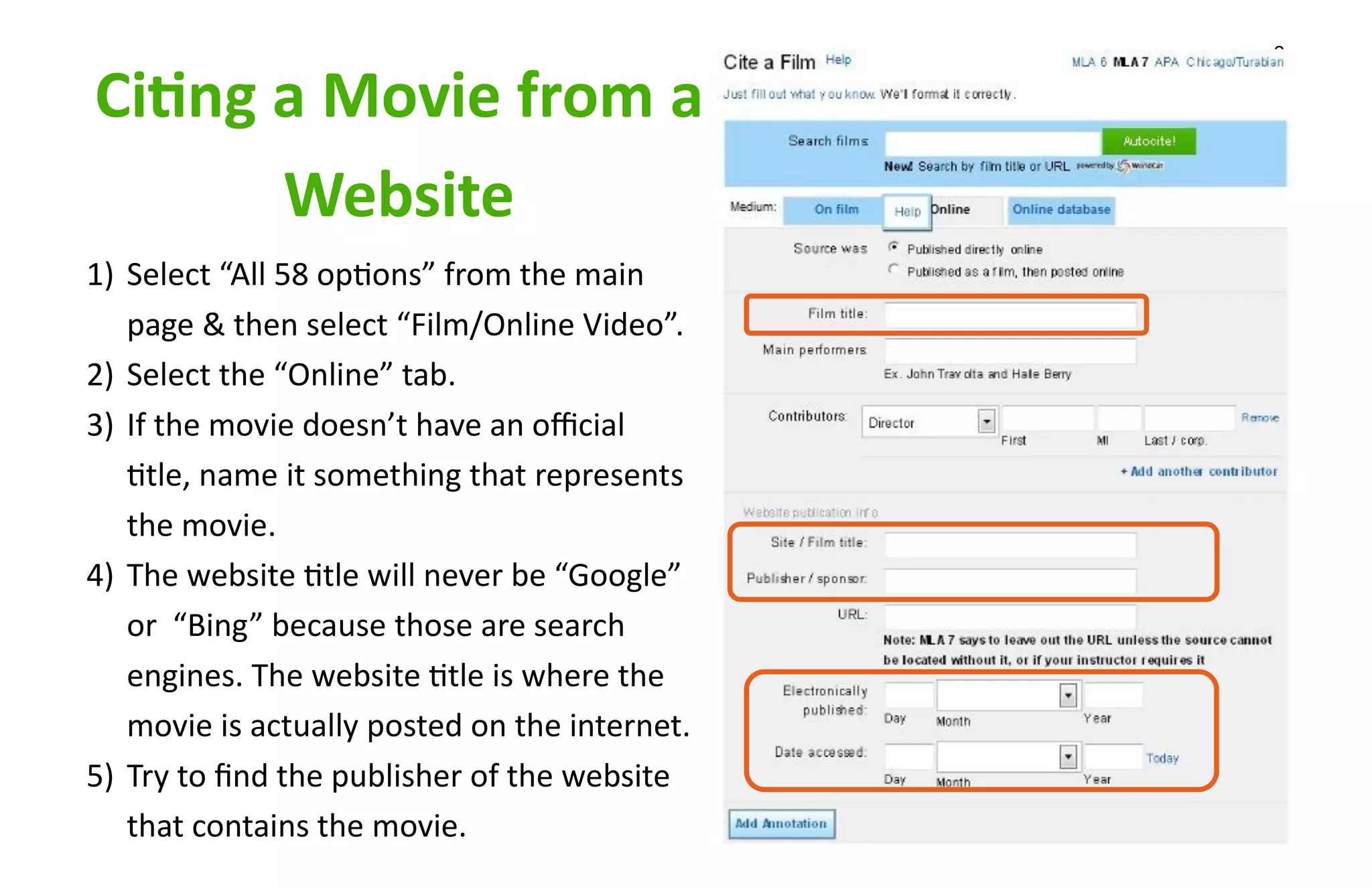Easybib instructions | PPT