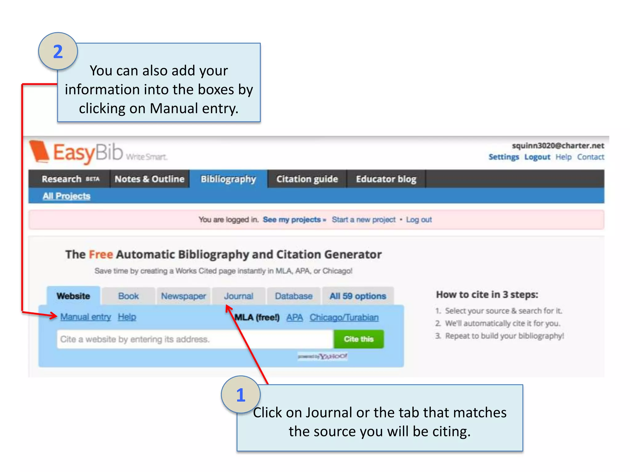 Easybib instructions | PPT