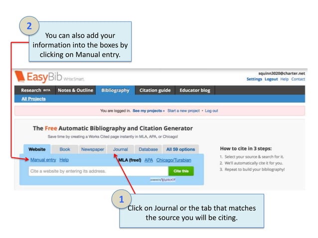 Easybib instructions | PPT