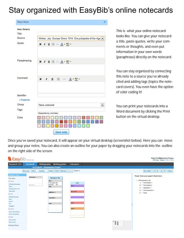 EasyBib Media Center Handout | PDF