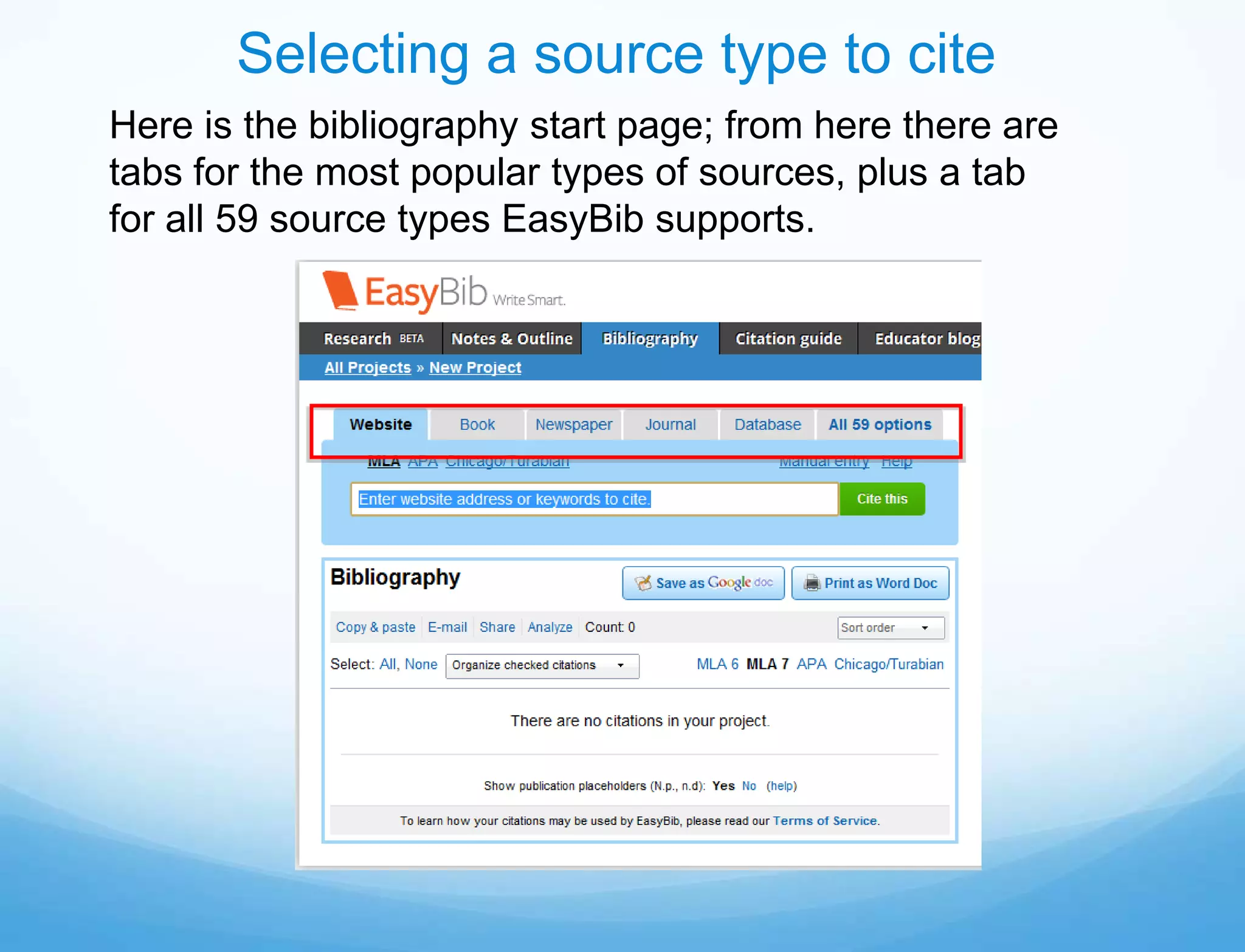 Easybib sources | PPT