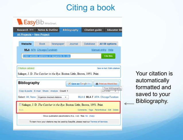 Easybib sources | PPT