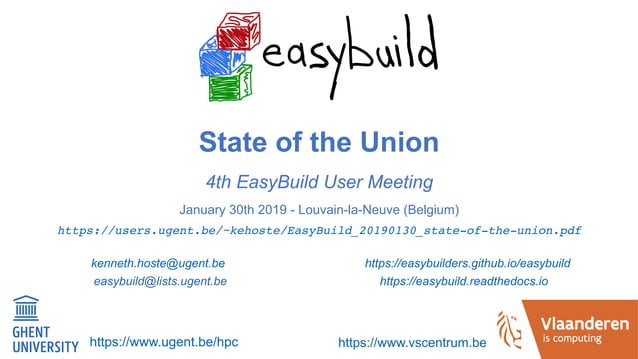 EasyBuild State of the Union | PPT