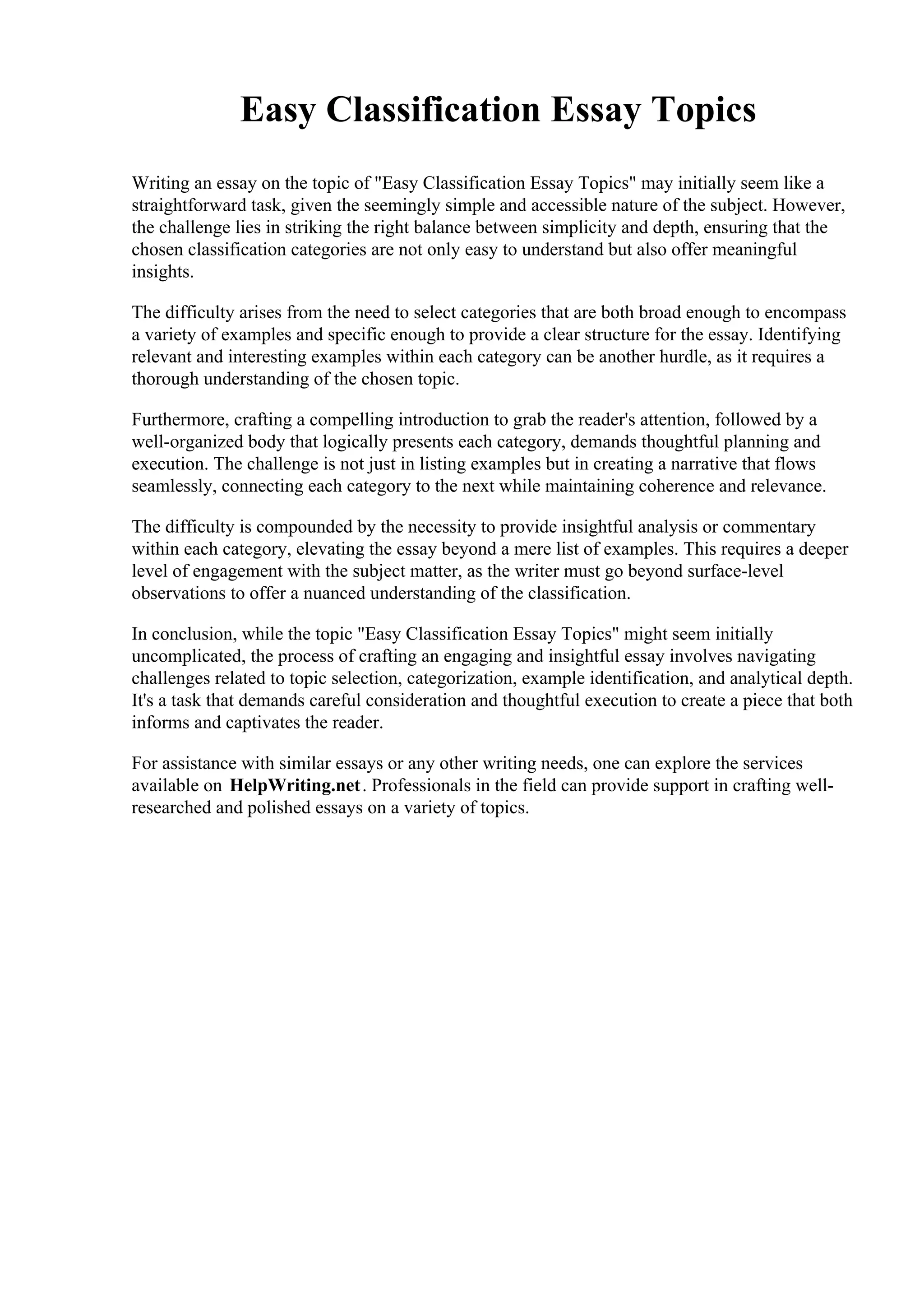 Easy Classification Essay Topics.pdf