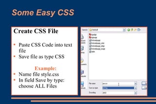 Easy CSS | ODP | Web Design and HTML | Internet